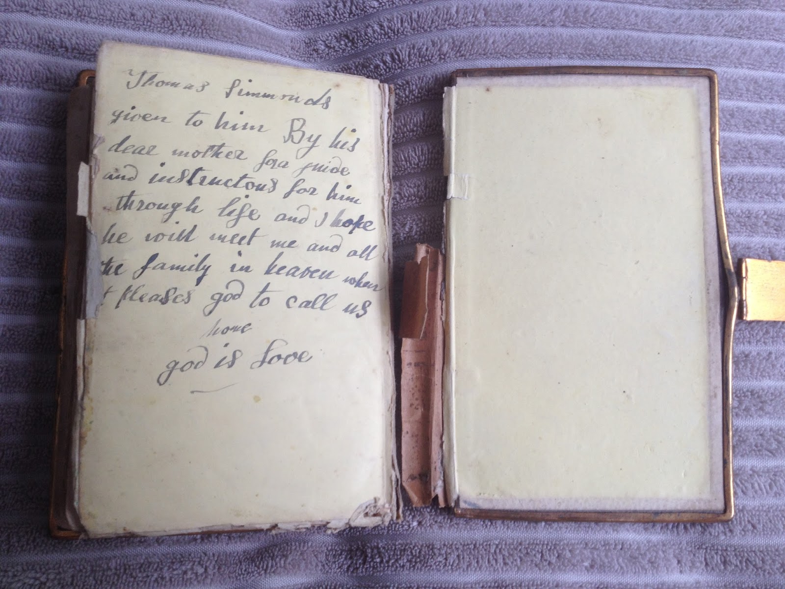 Sarah Simmonds Family Bible (Sarah Cant)