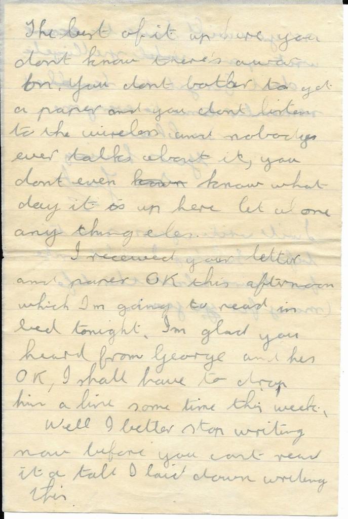 Letter from Jack “We’ll Meet Again”