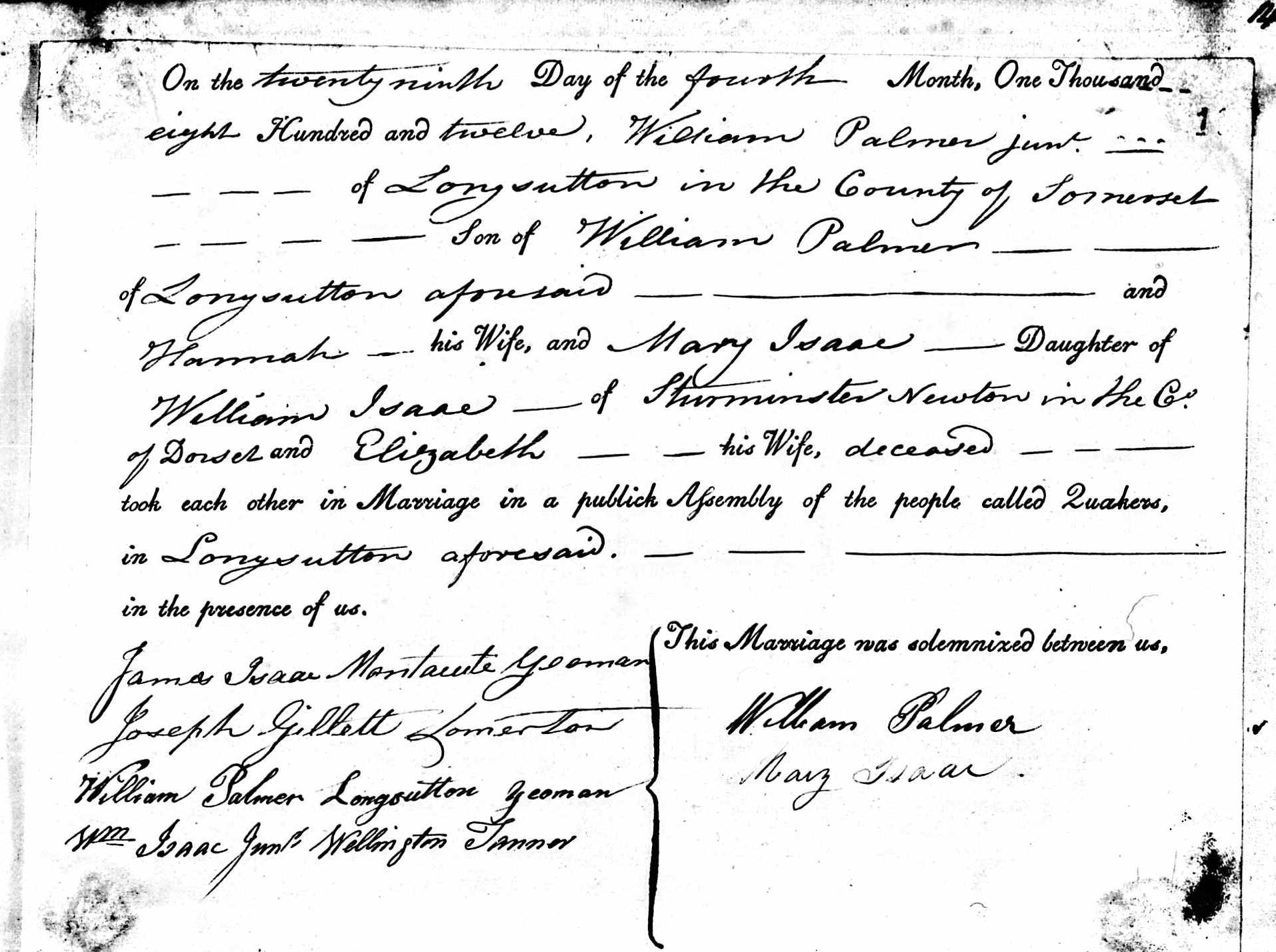 Mary Isaac ️William Palmer